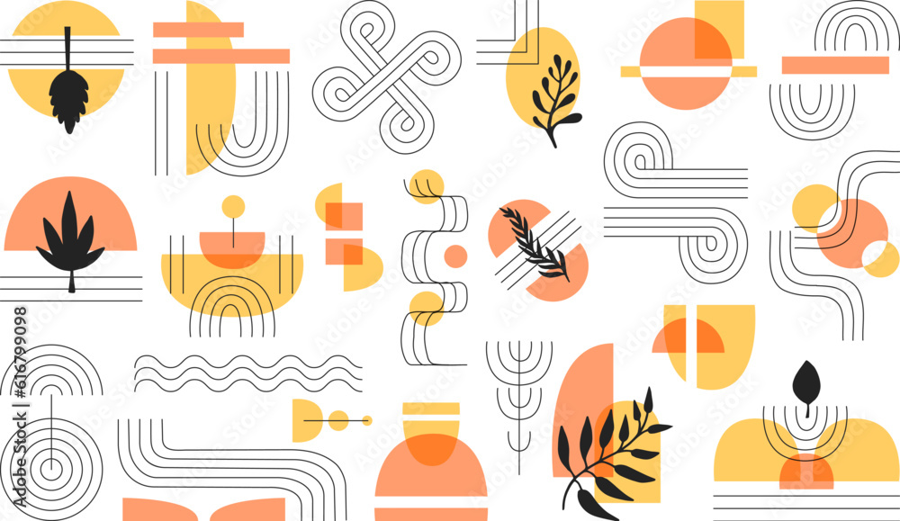 Grafika wektorowa Stock: Aesthetic stripe line art. Scandinavian ... Grafika wektorowa Stock: Aesthetic stripe line art. Scandinavian ...