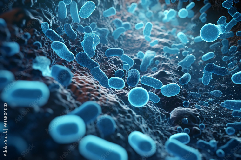 Bacteria generated with AI. 3d microscopic render. 3d image, perfect to ...