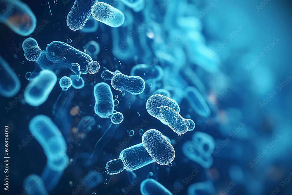 Bacteria generated with AI. 3d microscopic render. 3d image, perfect to ...