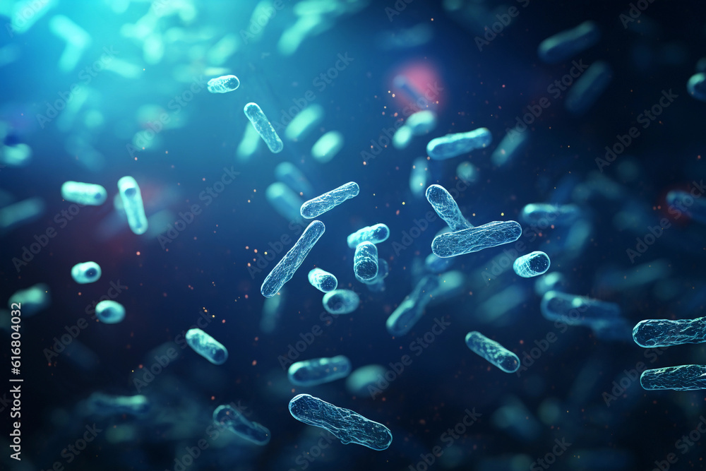 Bacteria generated with AI. 3d microscopic render. 3d image, perfect to ...