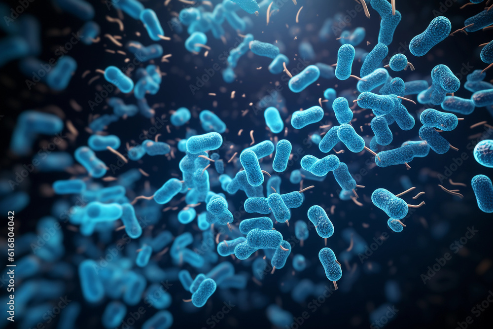 Bacteria generated with AI. 3d microscopic render. 3d image, perfect to ...