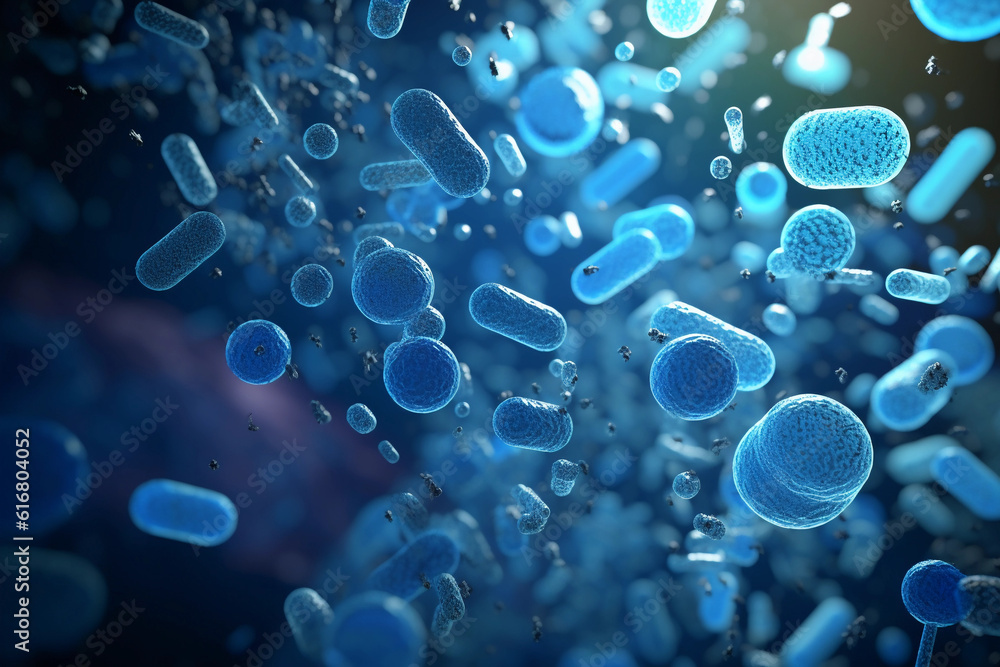 Bacteria generated with AI. 3d microscopic render. 3d image, perfect to ...