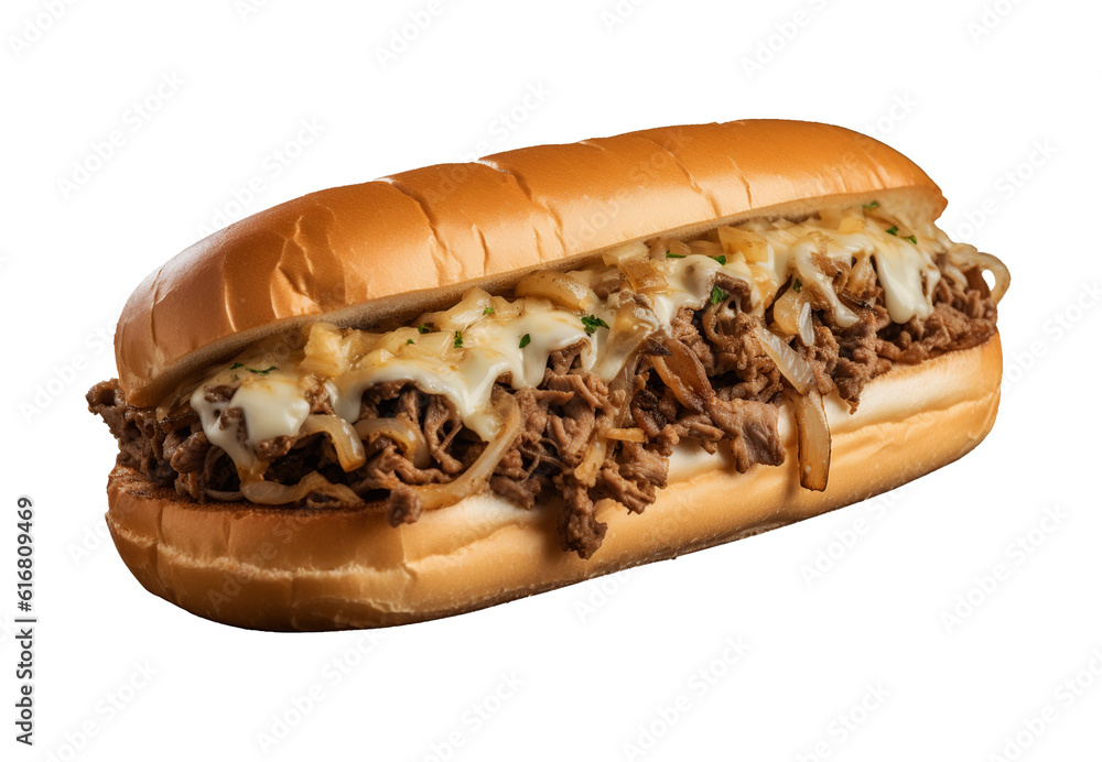 Philly Cheesesteak Sandwich on transparent background. Generative AI ...