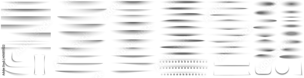 Vector shadows collection on transparent background. Realistic shadow ...