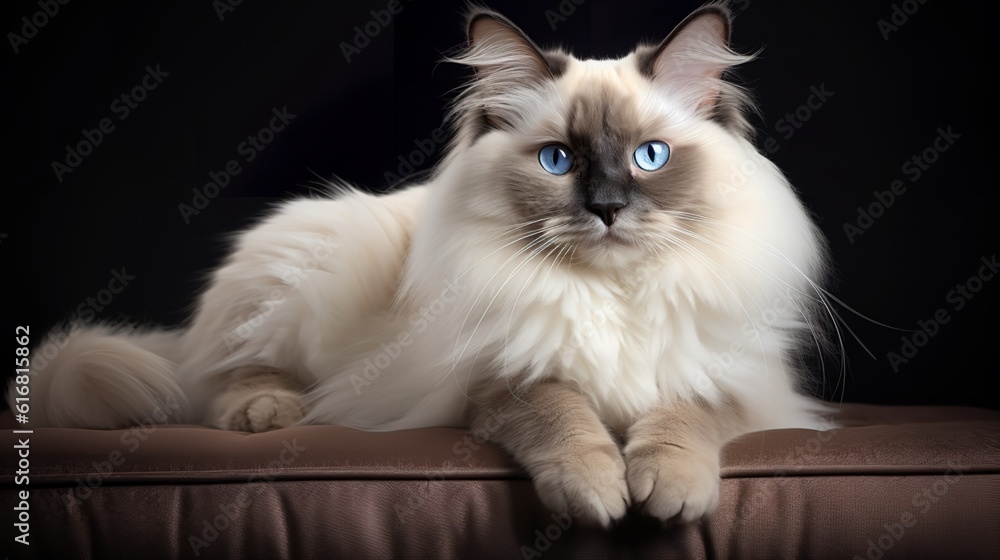 Elegant Birmans - Graceful Photorealistic Cat Poses Unveiled Stock ...