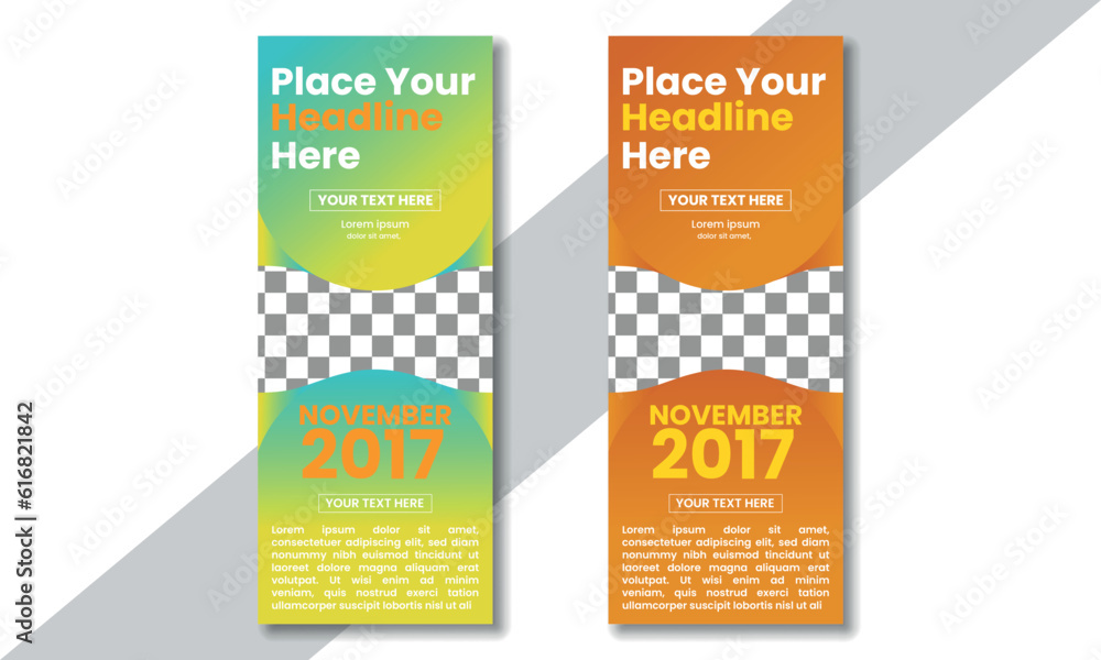 Roll up business template layout, Editable vertical template vector set ...