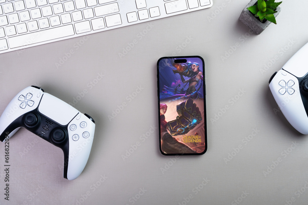 LOL League of Legends game app on the smartphone iPhone 14 Pro screen ...