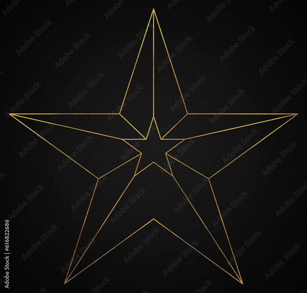 Golden abstract geometric Star Shape logos, Art deco, golden line style ...