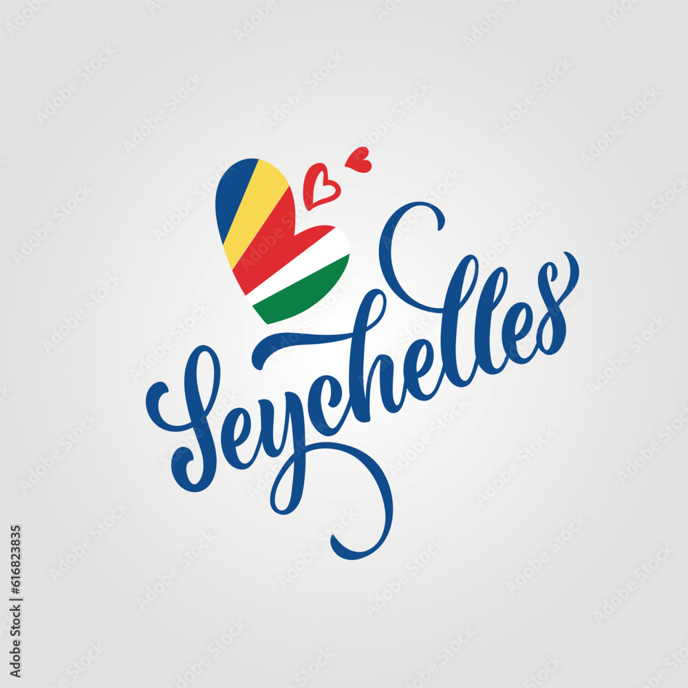 Seychelles islands handwritten text. Hand lettering typography and ...