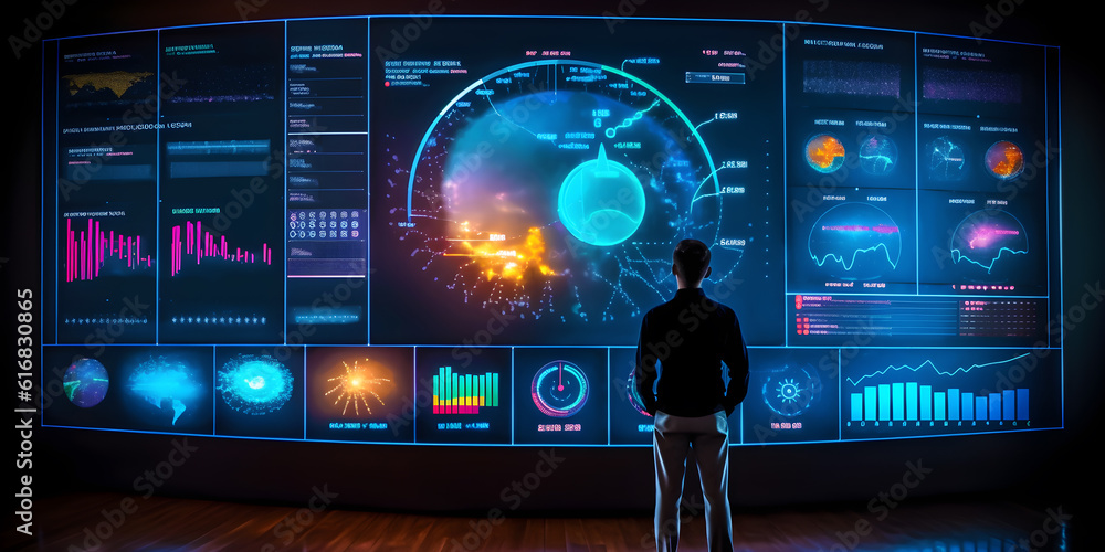 bright map charts and analytical data, analytics man silhouette ...