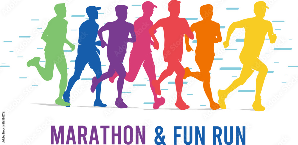 Great elegant vector colorful editable marathon poster background ...