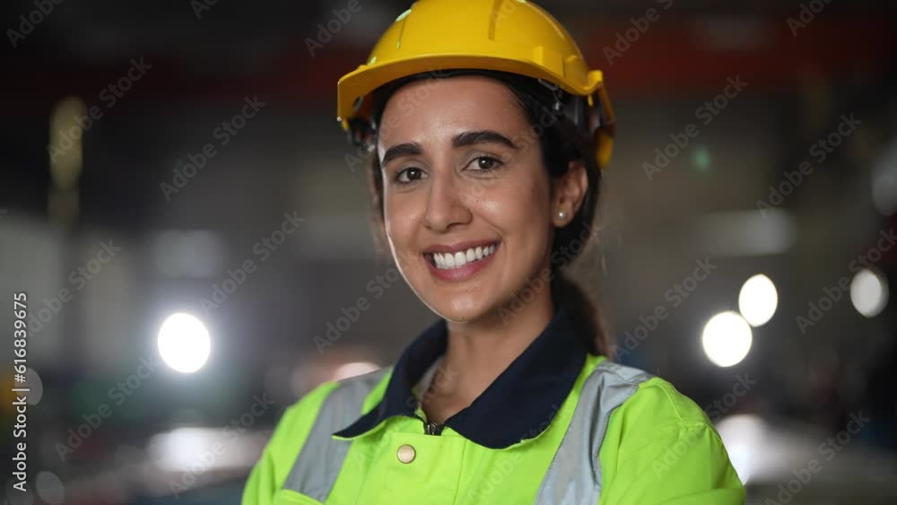 Portrait of Brazilian woman worker beautiful face with eye confident ...