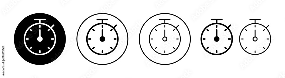 Stopwatch Icon Set For Web And Mobile App Timer Sign And Symbol