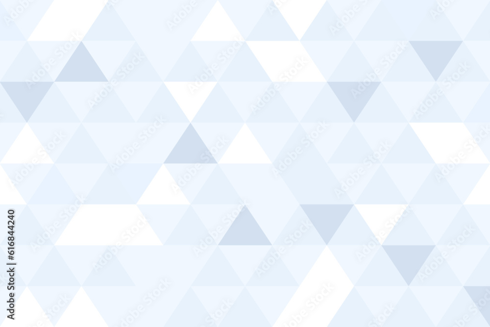 Abstract geometric triangle pattern. White and light blue background ...