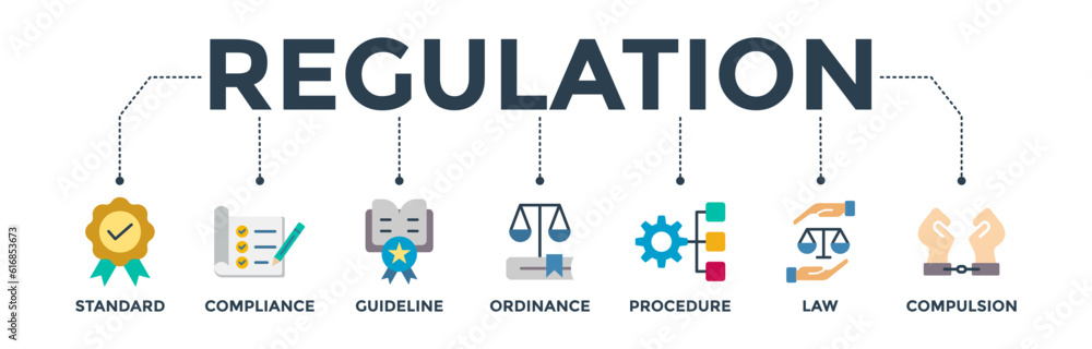 Regulation banner web icon vector illustration concept with icon of ...