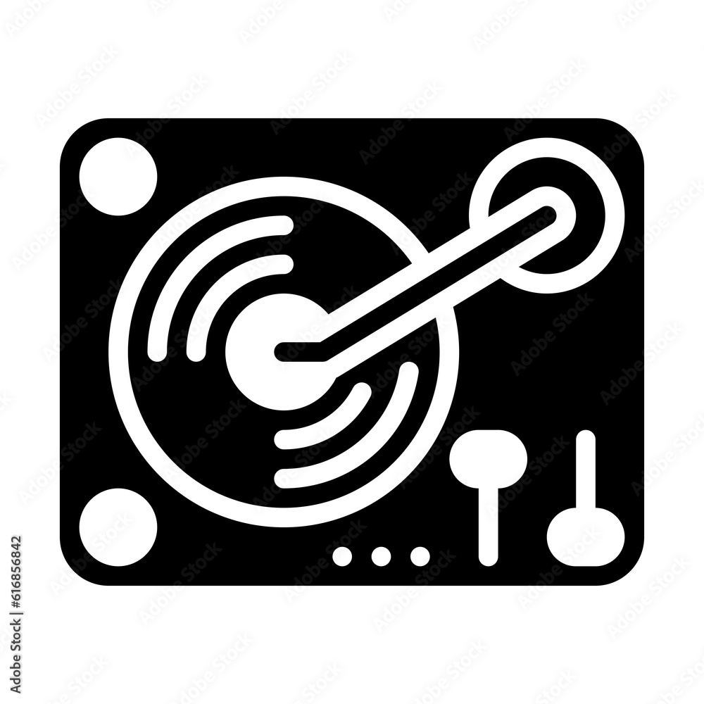 Turntable Glyph Icon. Perfect for Graphic Design, Mobile, UI, and Web ...