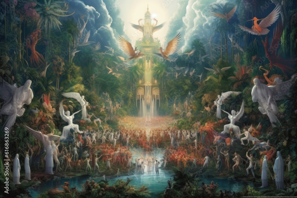 Paradise Heaven, a religious concept, angels, Jesus Christ, Bible, life ...