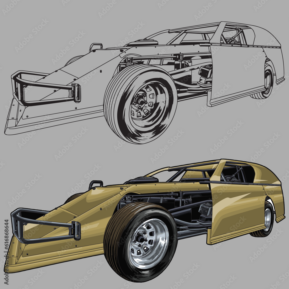 brown drag race racing car isolated in white background for business ...