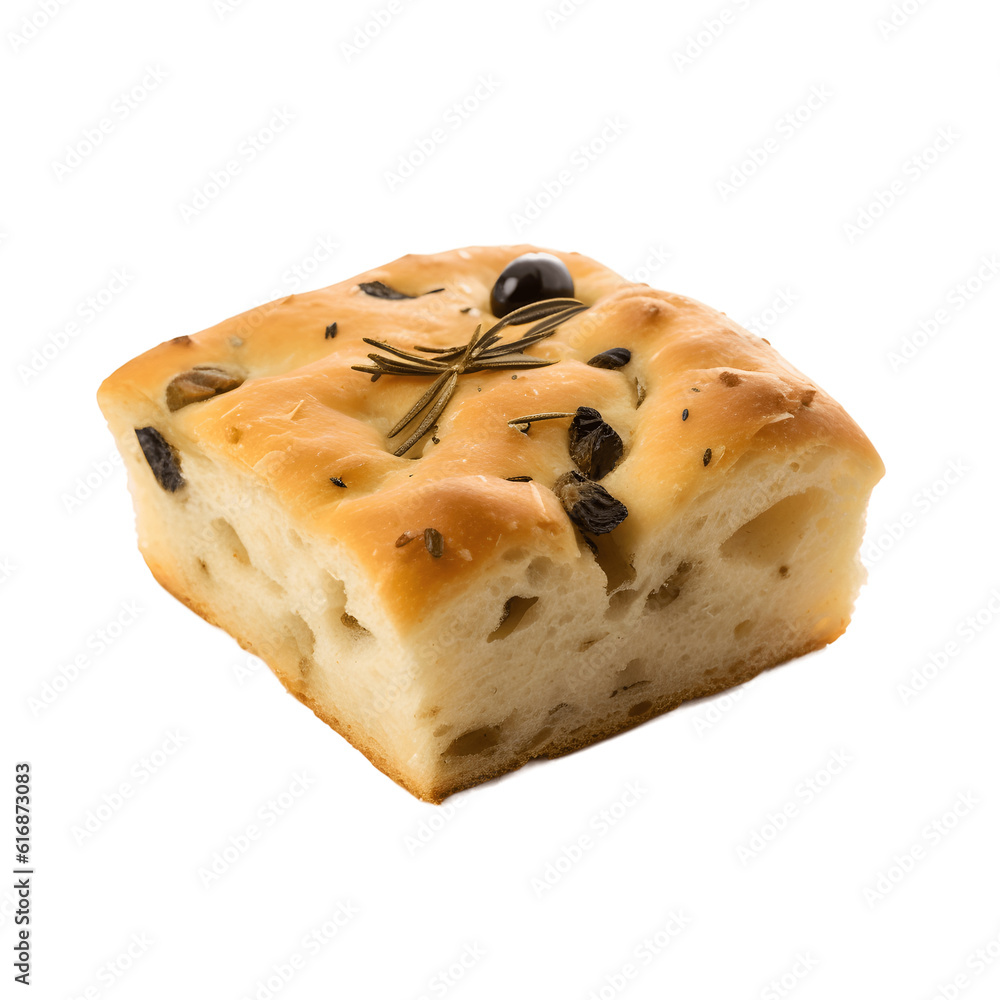 focaccia bread isolated on transparent background. AI Generated Stock ...