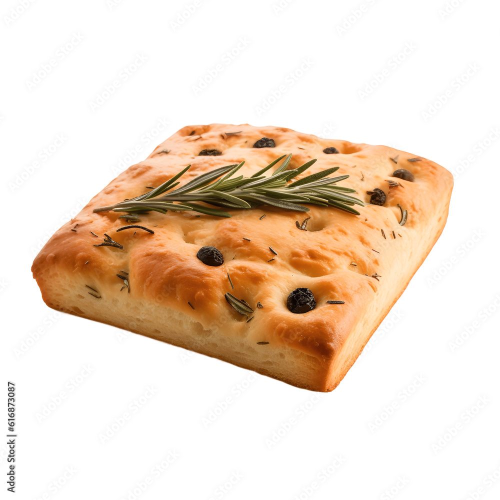 focaccia bread isolated on transparent background. AI Generated Stock ...