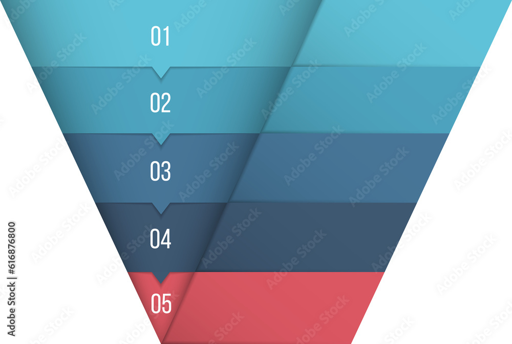 Funnel diagram, 5 segments, infographic template Stock Illustration ...