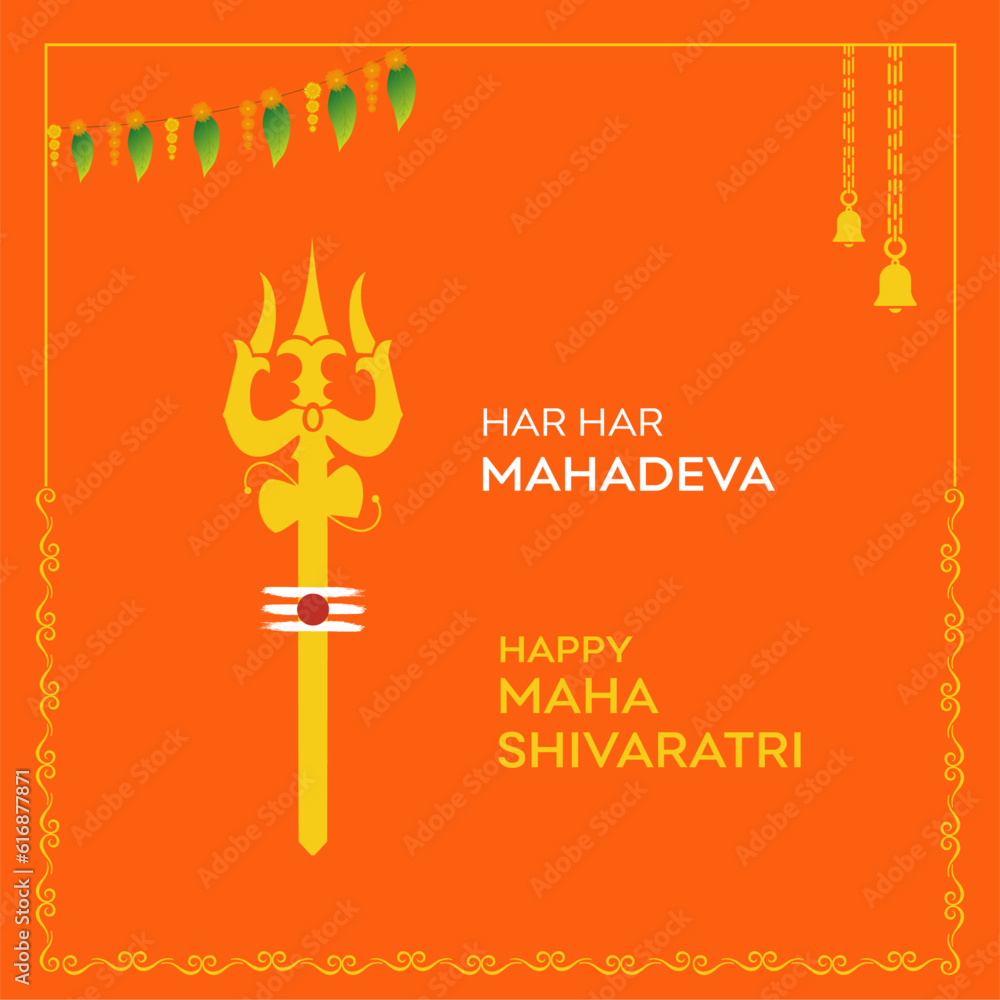 Vetor de Happy Maha Shivaratri Greetings. Har har Mahadev, Lord Siva ...