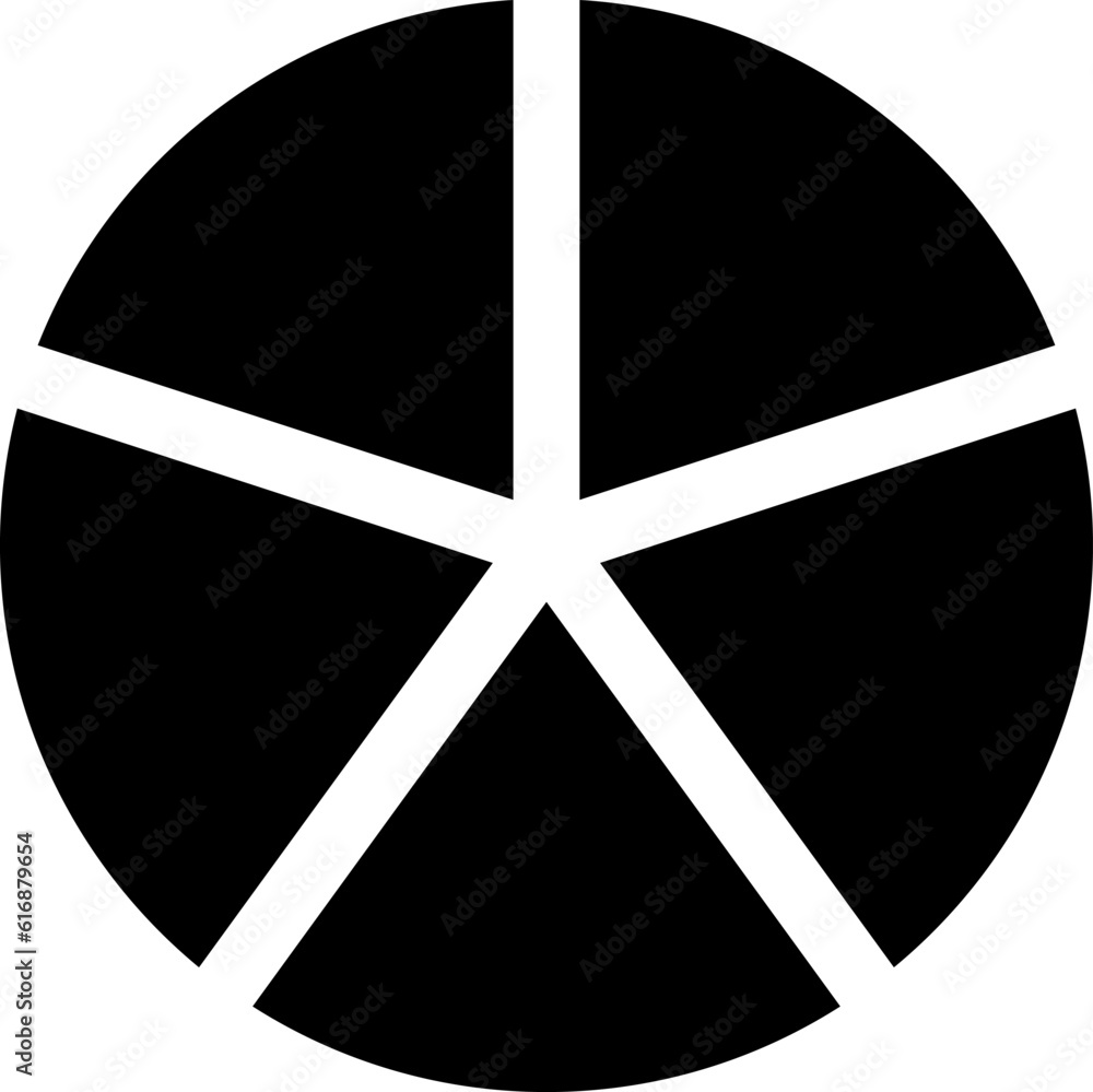 Black Pie charts icon. Circle flat diagram. Infographic simple elements ...