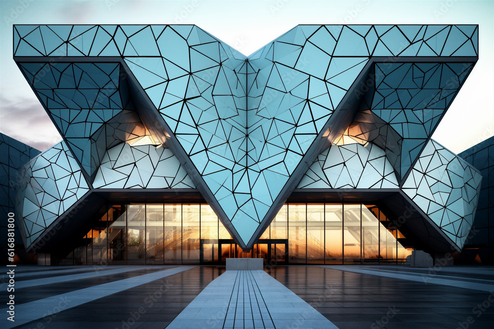 Geometry of modern arhitecture, perspective of modern glass and ...
