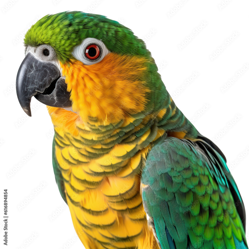 parrot, face shot, portrait, isolated on transparent background cutout ...