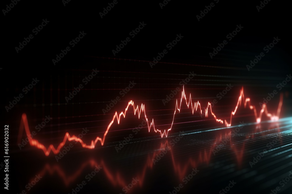 Ekg heart beat glowing red line monitor. Healthcare and technology ...