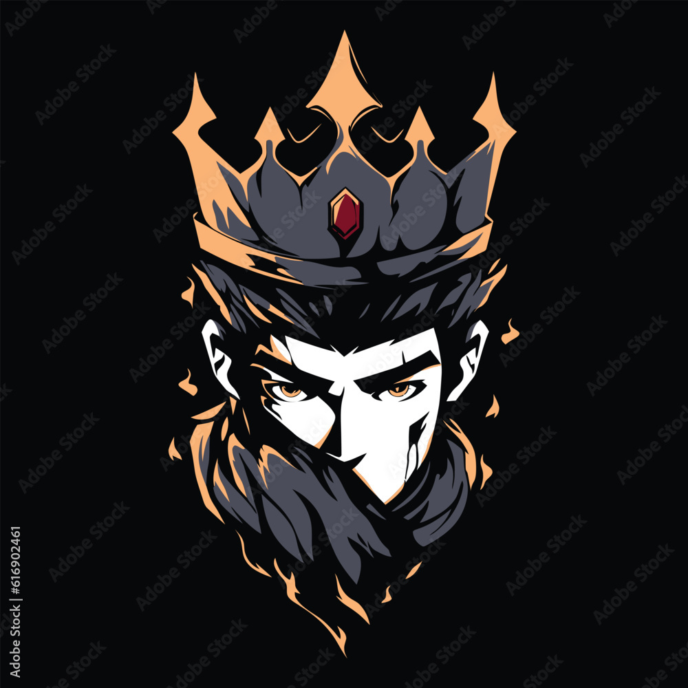 King Crown Mascot Logo for Esport. King Crown T-shirt Design. King ...
