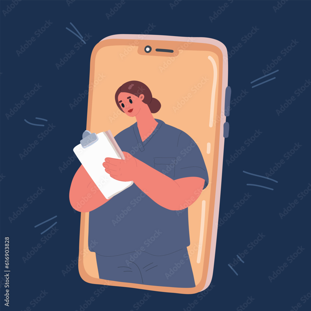 Cartoon vector illustration of Online doctor and medical concept health ...