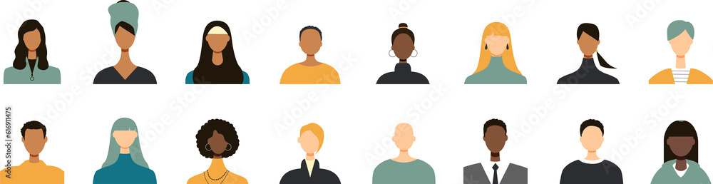 Icons of different people. Modern design. Stock Photo | Adobe Stock
