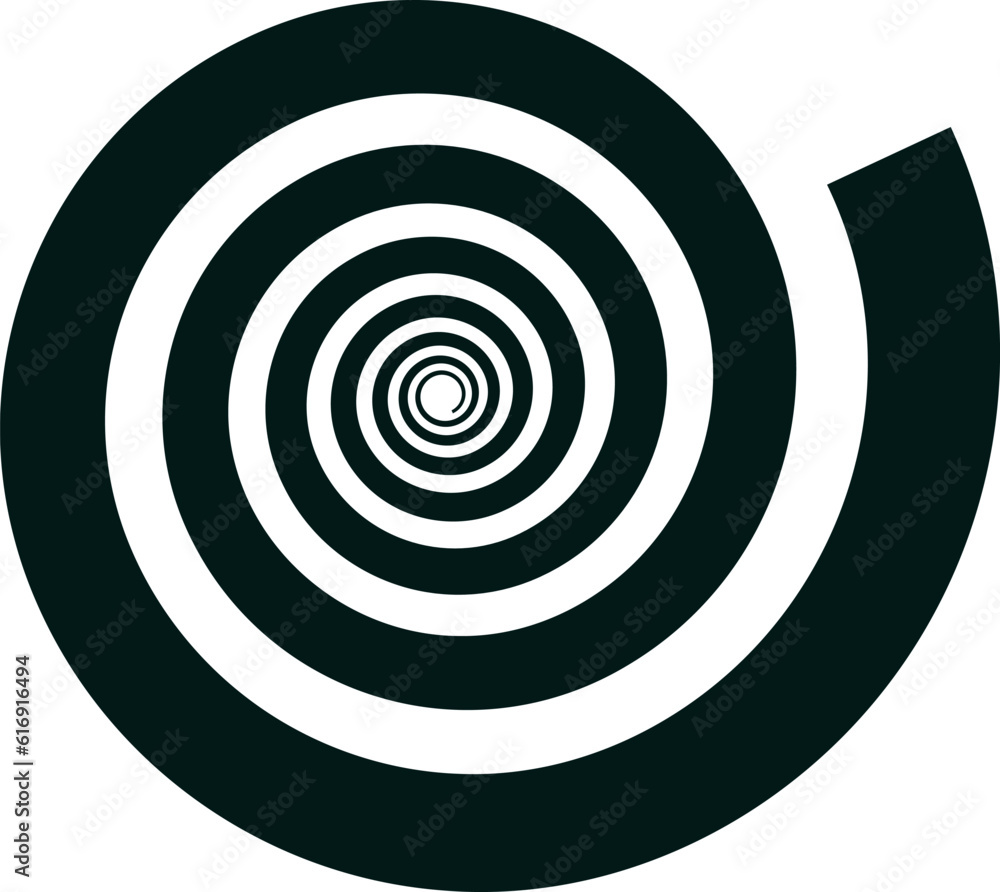 Hypnotic spiral isolated on white background. Psychedelic swirl pattern ...