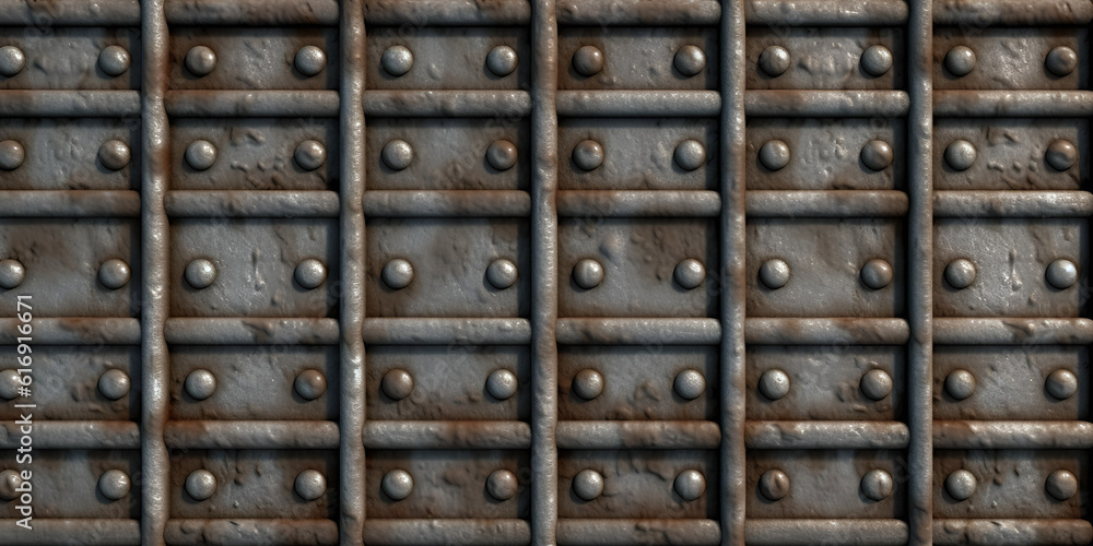 Metal armor background with rivets . Metallic Armor Texture Design with ...