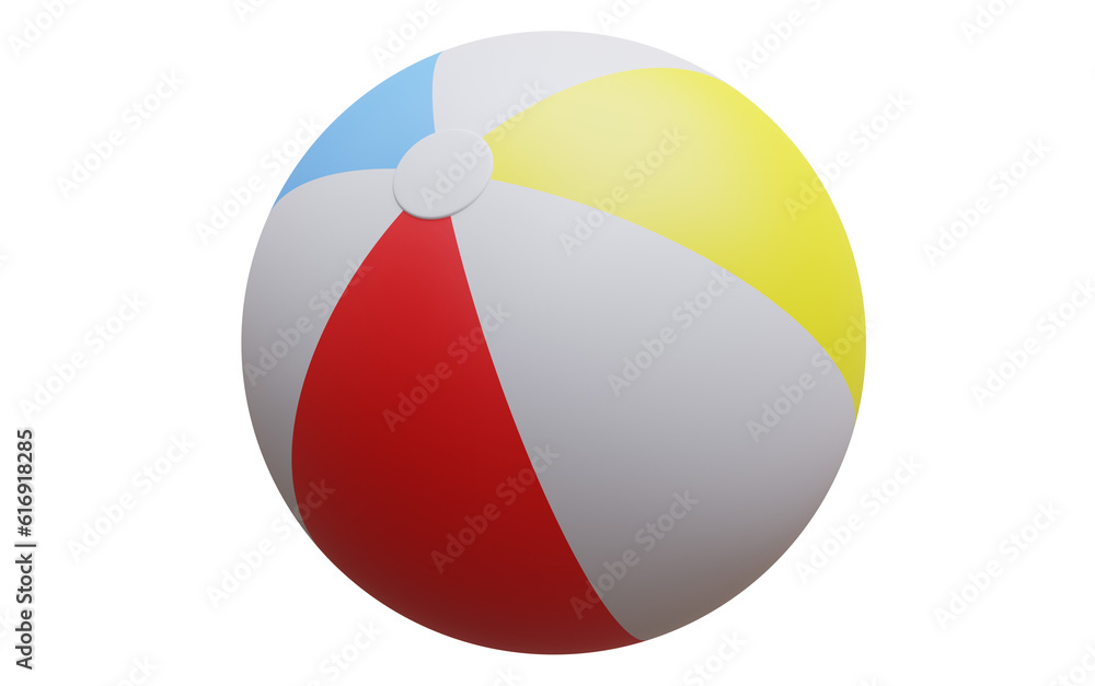 Colorful beach ball isolated on transparent background, PNG, Stock ...