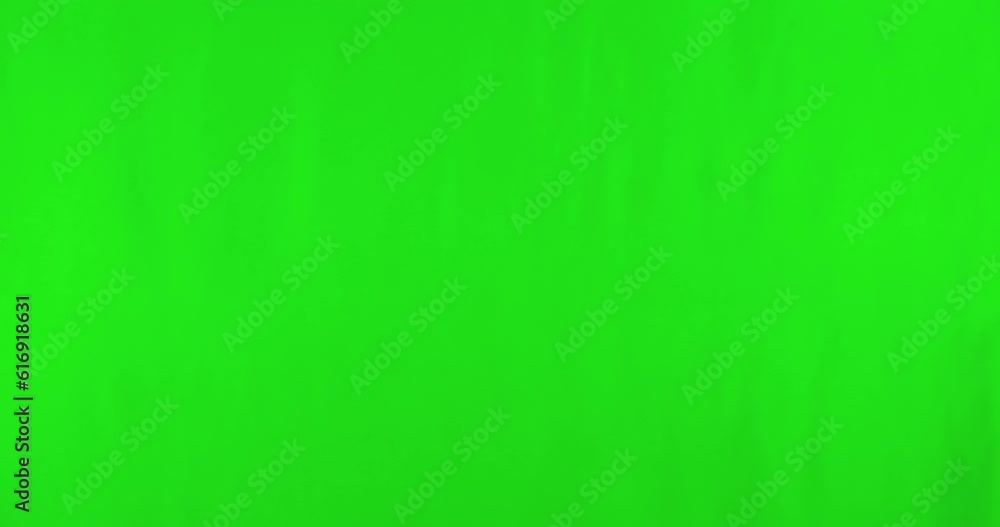 Businessman, walking and falling with papers on green screen in rush or ...