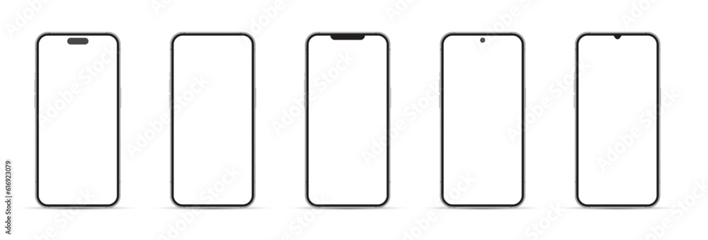 Realistic Smartphone Interface, High Quality Mobile Phone Front View ...