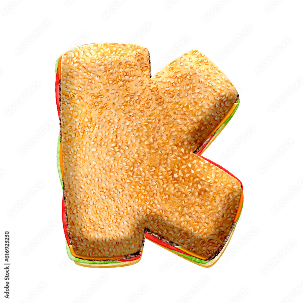 Burger 3D alphabet letters. This is a part of a set which also includes ...
