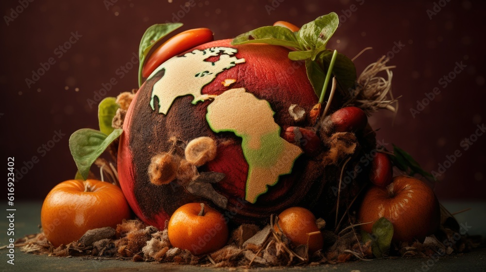 Food waste global problem concept. Food Loss and Waste Reduction in ...