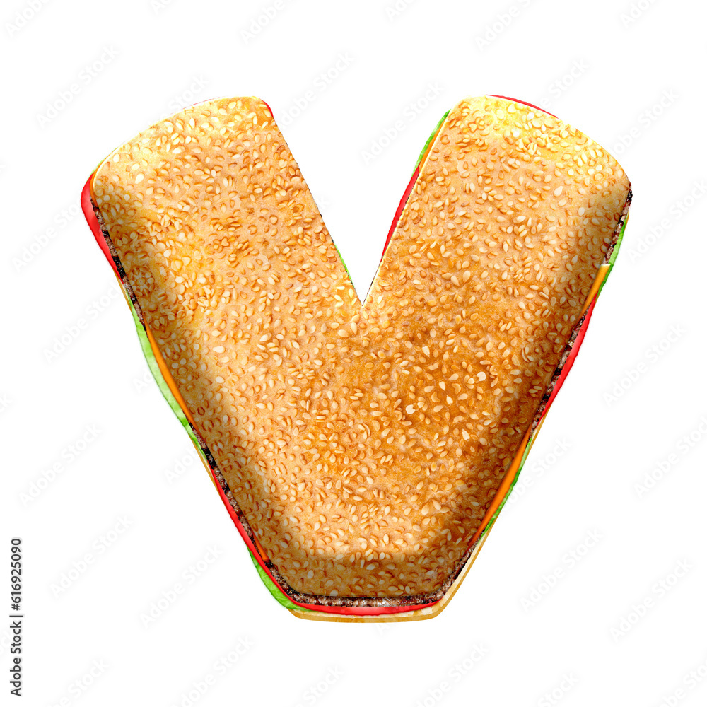 Burger 3D alphabet letters. This is a part of a set which also includes ...