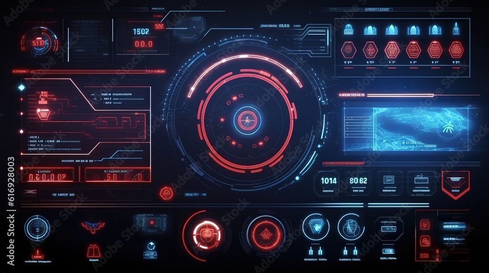 Futuristic HUD Interface Screen Design.Hud,GUI for game background ...