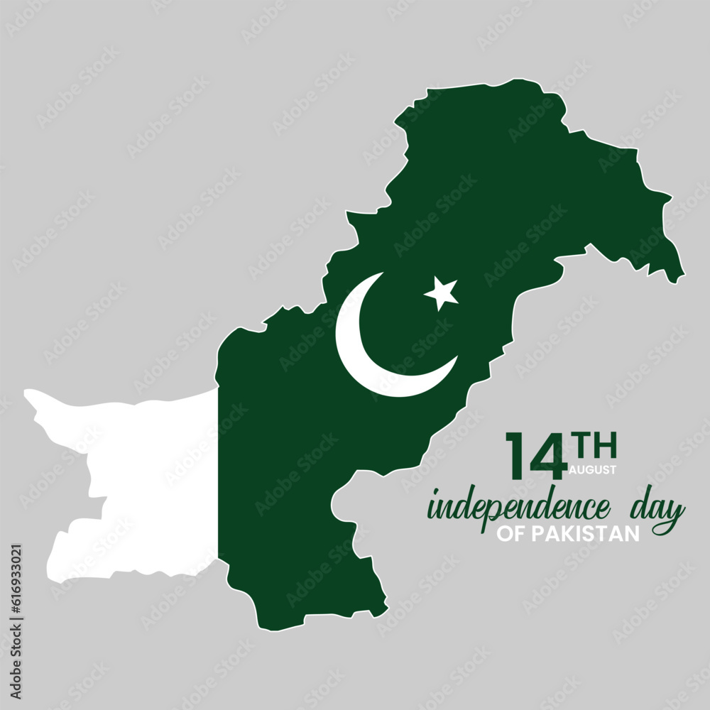 Vetor de 14 august independence day of pakistan map of pakistan vector ...