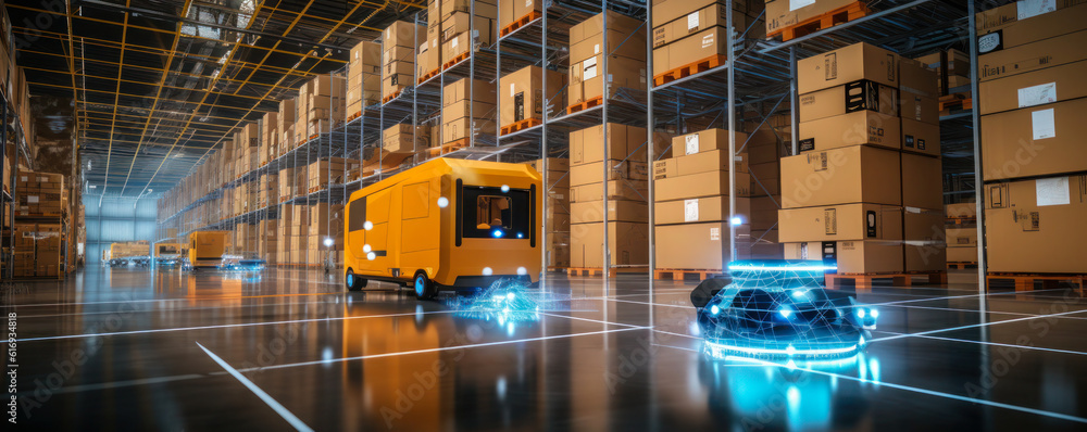 Concept of smart factory and 5G for industrial. Autonomous Robotic ...