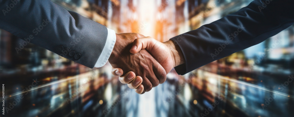 Successful negotiation, handshake, and two businessmen shaking hands ...