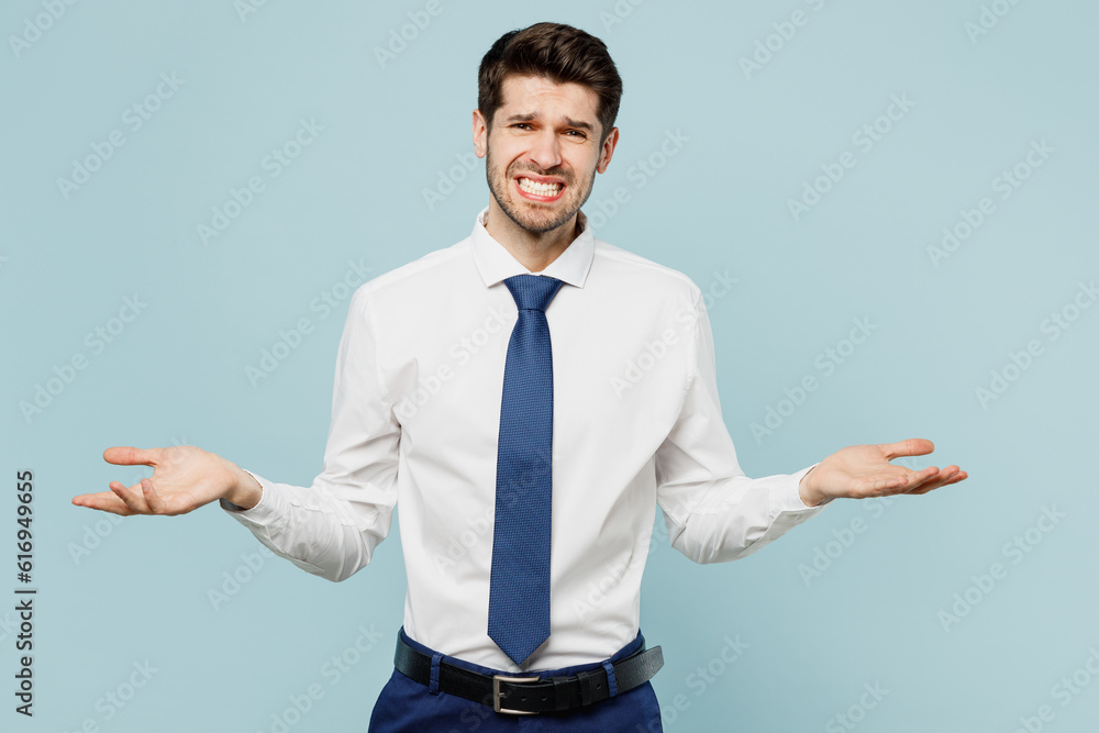 Young employee business man corporate lawyer wear classic formal shirt ...