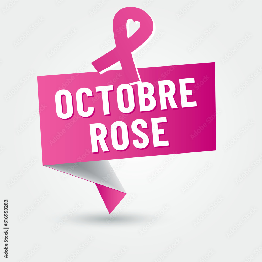 Vetor de Octobre Rose / lutte contre le cancer du sein en france do ...