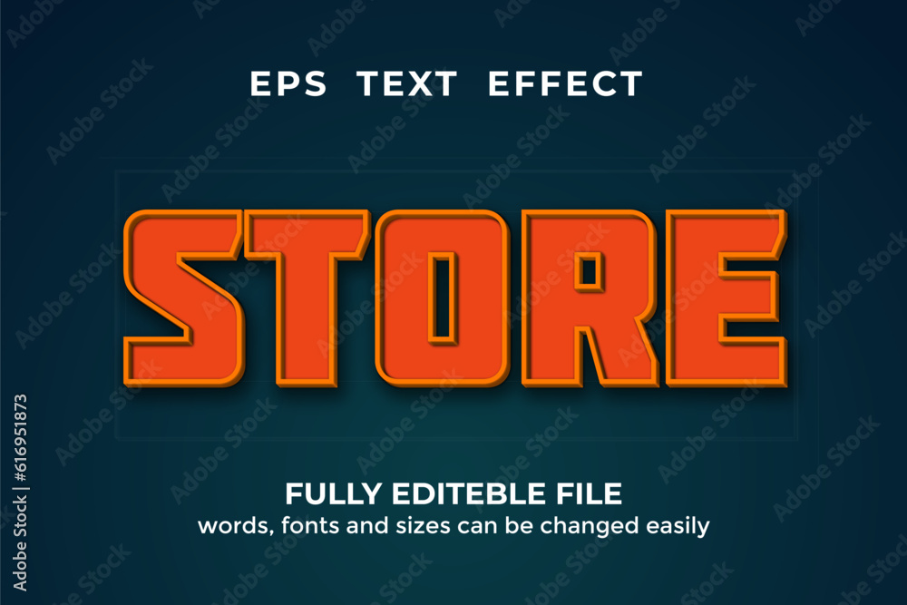 Store, Modern editable 3d text effect. 3d template editable text effect ...