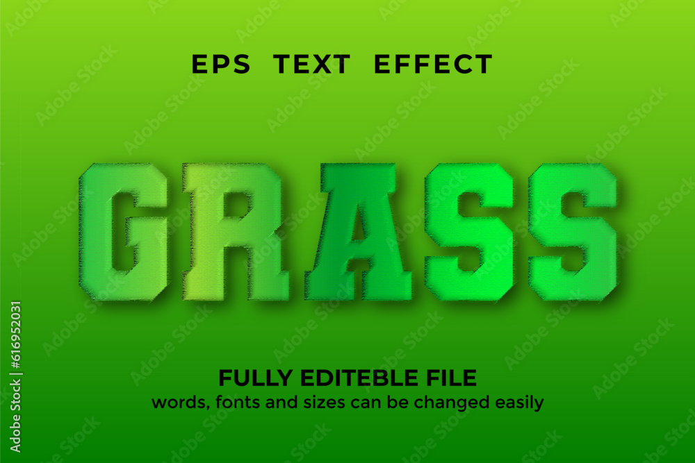 Grass, Modern editable 3d text effect. 3d template editable text effect style, Editable fonts ...