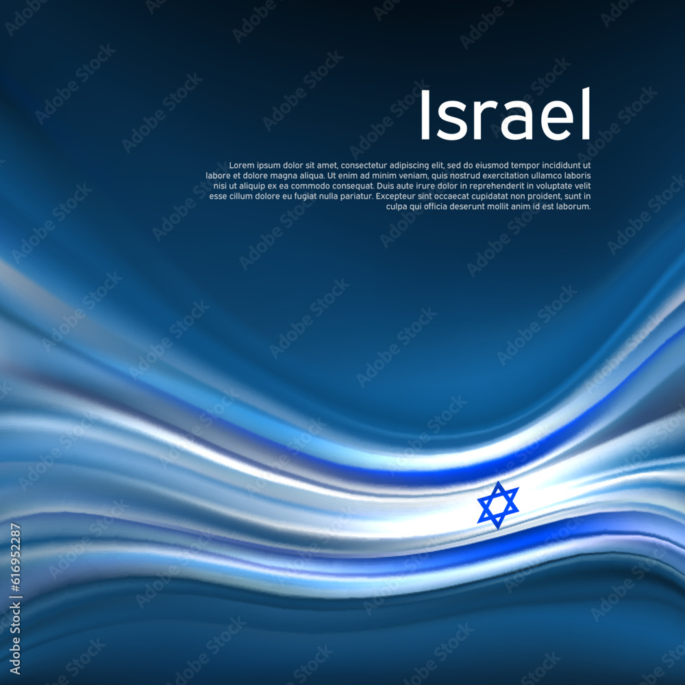 Israel flag background. Abstract israeli flag in the blue sky. National ...
